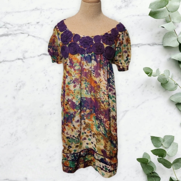 Beige by eci | Dresses | Eci Cute Purple Abstract Dress | Poshmark